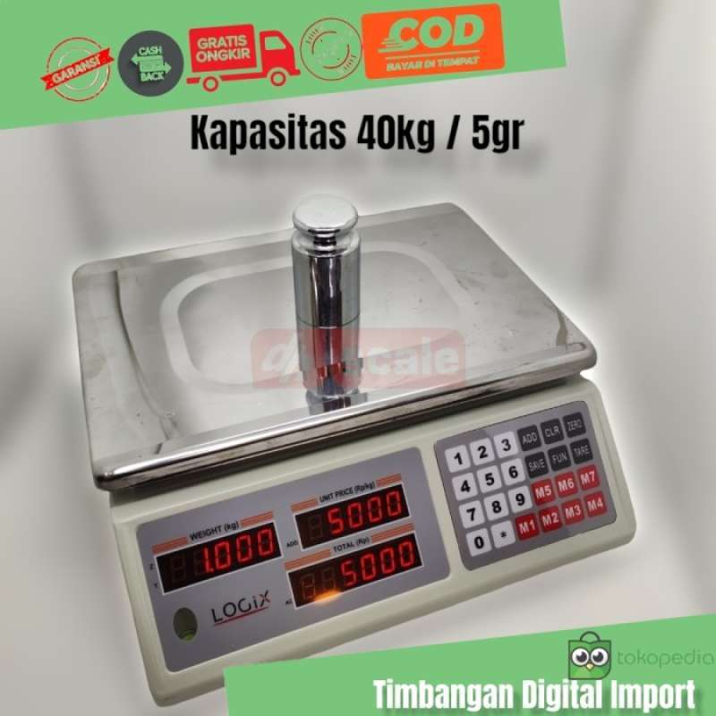 Promo Timbangan Buah, Sayur, Digital, Daging, Ikan, Laundry, Logix 40 Kg Diskon 23% di Seller ...