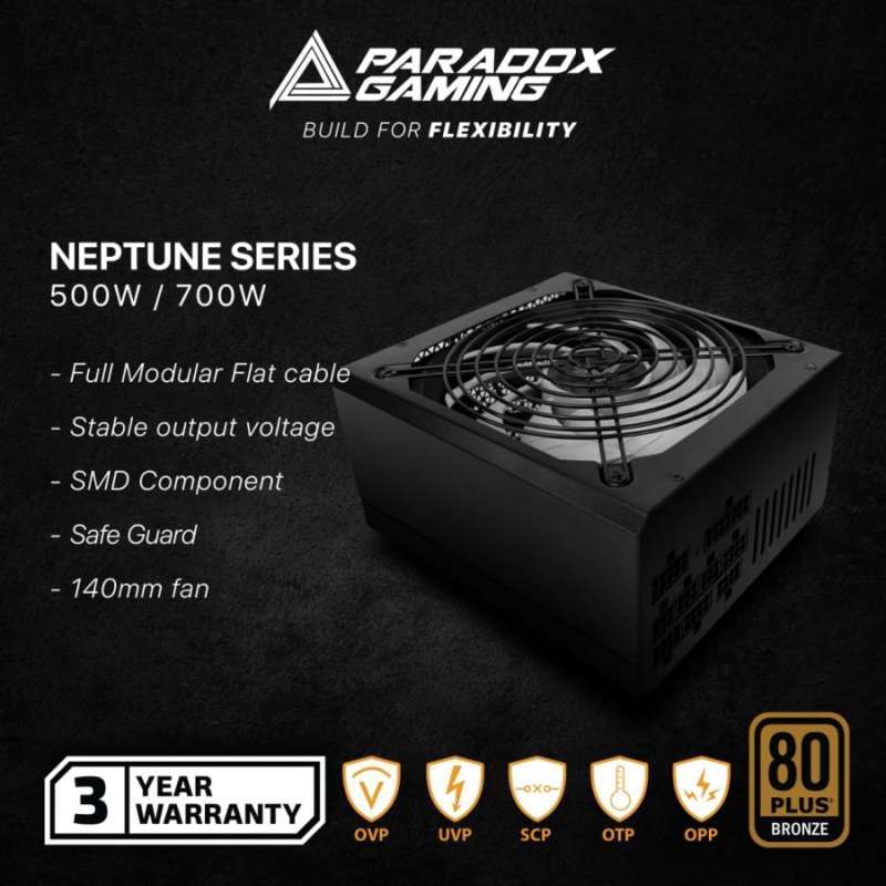 Jual Power Supply Paradox Gaming Neptune 700w 80+ Bronze - Psu 700w 80 ...