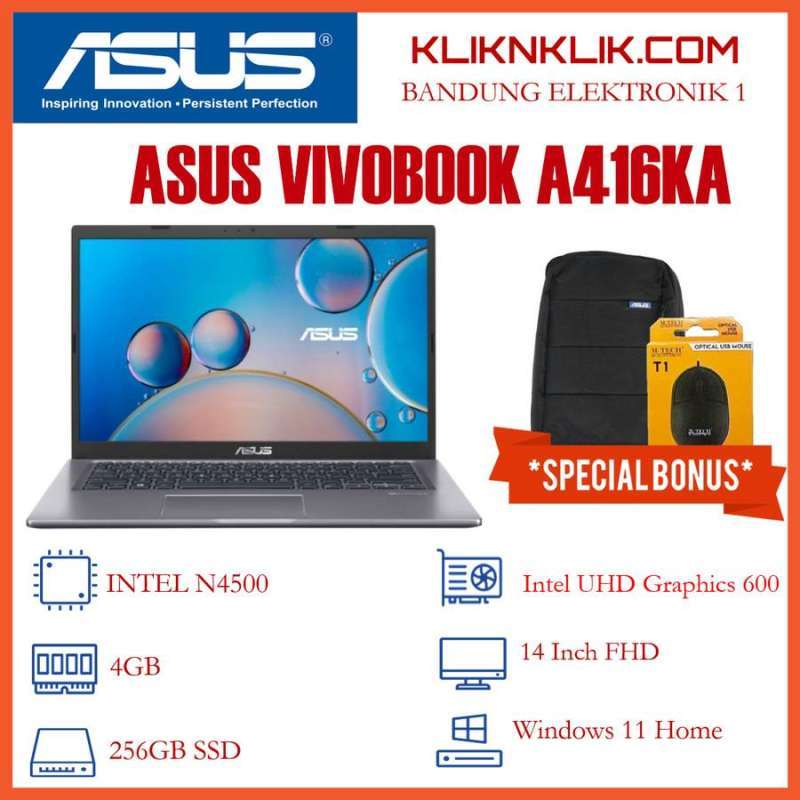 Jual Asus Vivobook A416ka Intel N4500 4gb 256gb Ssd 14 Inci Fhd Windows ...