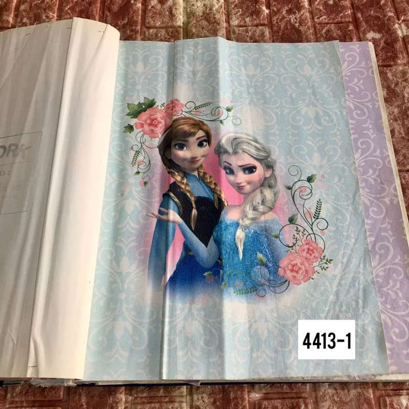 Jual Wallpaper Dinding Anak Motif Kartun Frozen Elsa Biru Ungu Di ...