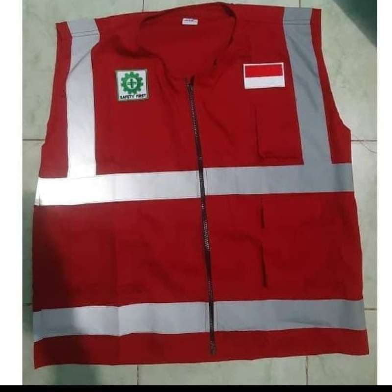 Promo Rompi Safety Rompi Bahan Dril Termasuk Logo K3 Dan Logo Bendera ...