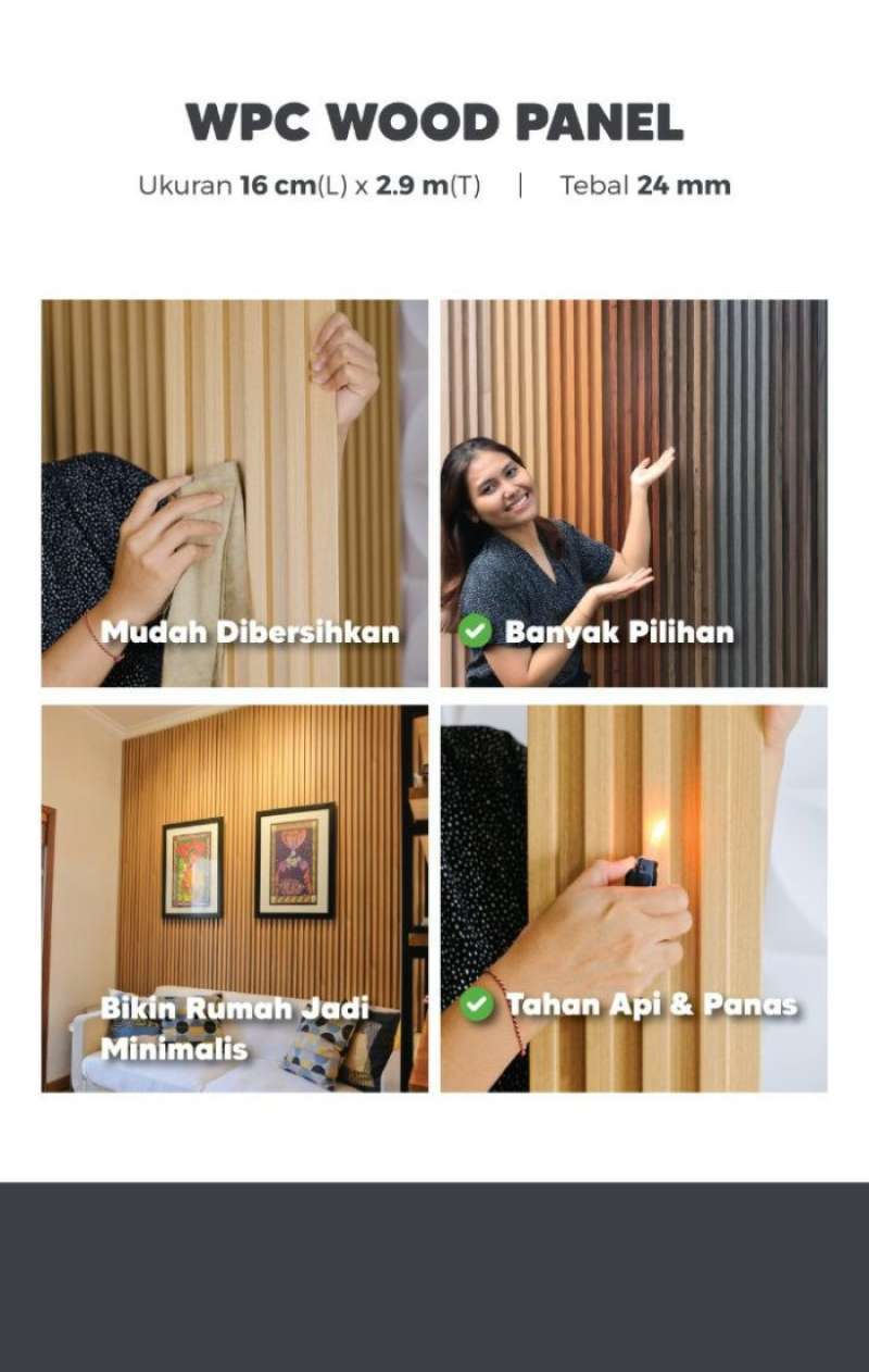Jual Zora Wood Panel / Wpc Kisi Kisi Dinding / Wallpanel Pvc Partisi Di ...