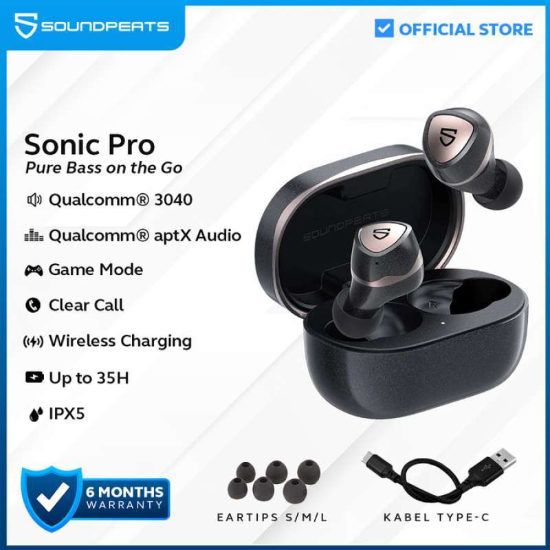 Promo SOUNDPEATS SONIC PRO APTX ADAPTIVE TRUE WIRELESS EARBUDS - GREY ...