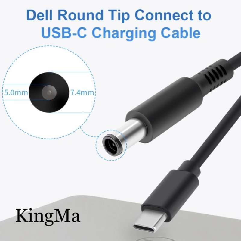 Promo KingMa Kabel Charger USB Type C for NoteBook Dell 7450 Round Tip ...