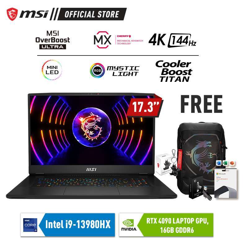 Jual Msi Titan Gt77hx 13vi 244id I9-13980hx Rtx4090 17.3 Uhd 144hz Mini ...