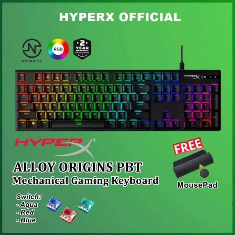Promo HyperX Alloy Origins PBT Keycaps Fullsize Mechanical Gaming ...