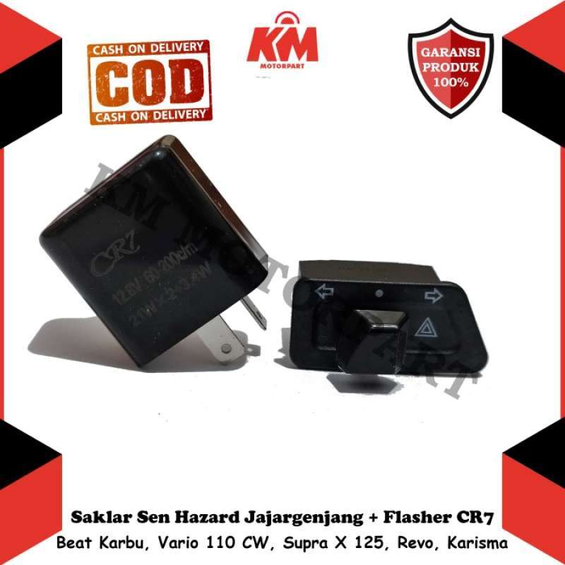 Promo Paket Flasher Cr7 Dan Saklar Sen Hazard Honda Beat Vario Supra ...