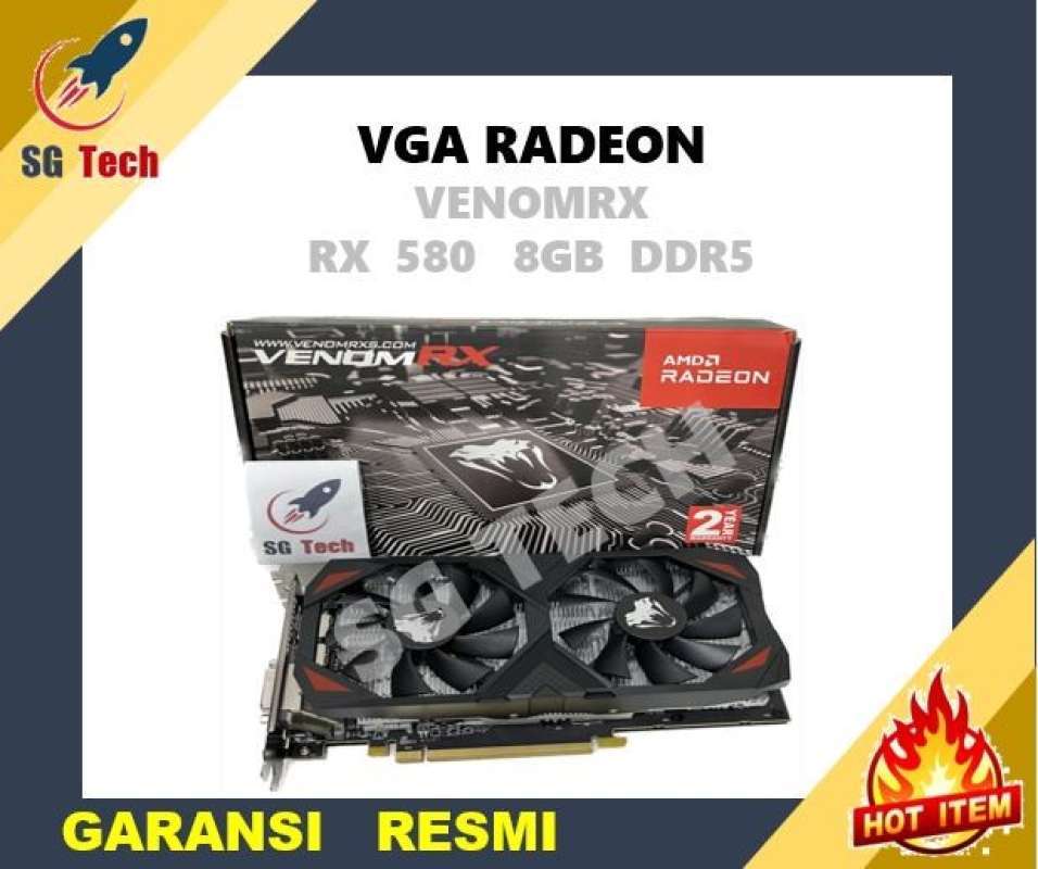 Promo Vga Venomrx Rx 580 8Gb Ddr5 256Bit Rx580 Dual Fan Garansi Resmi 2 ...