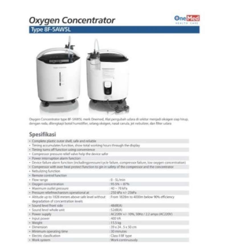 Promo Oxygen Concentrator Onemed 8f - 5aw Diskon 23% Di Seller Indah ...