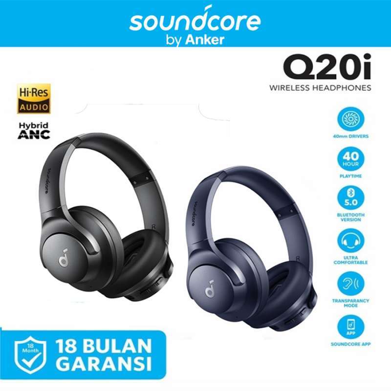 Promo Anker Soundcore Q20i Headphone Wireless Bluetooth Anc Bass Diskon ...