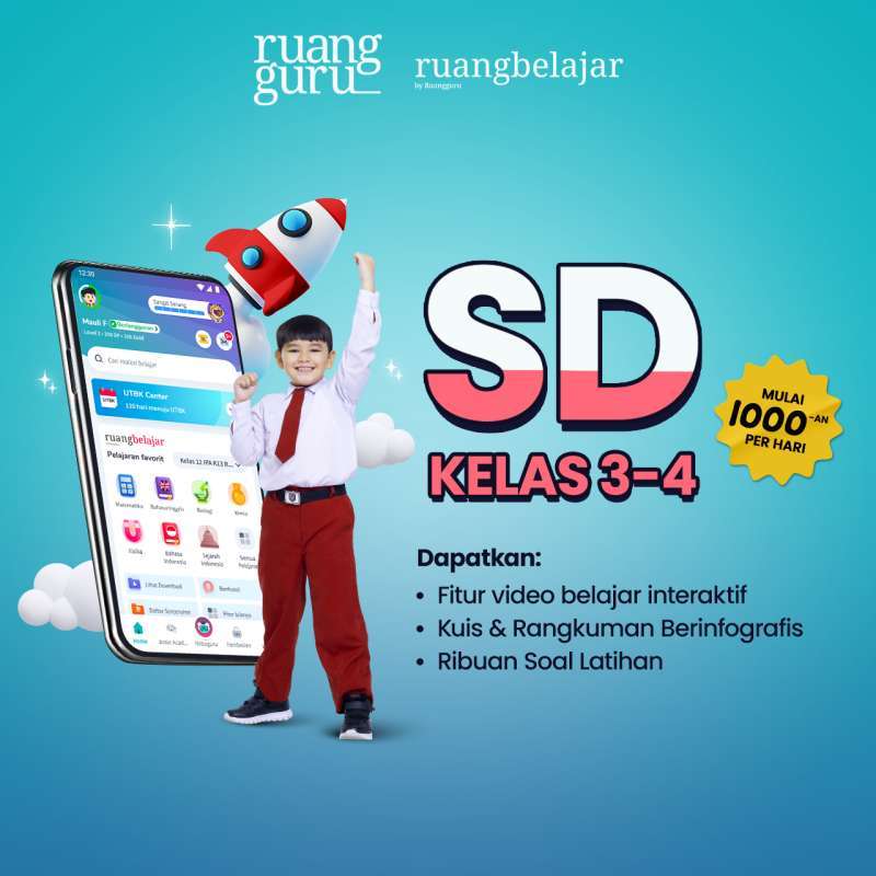 Promo Ruangguru - Ruangbelajar Sd/smp/smk/sma Diskon 75% Di Seller ...