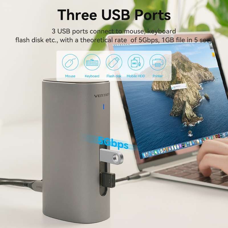 Jual Vention Multiport Docking Station USB C Thunderbolt Macbook Ipad TPJ di Seller Mall IT ...