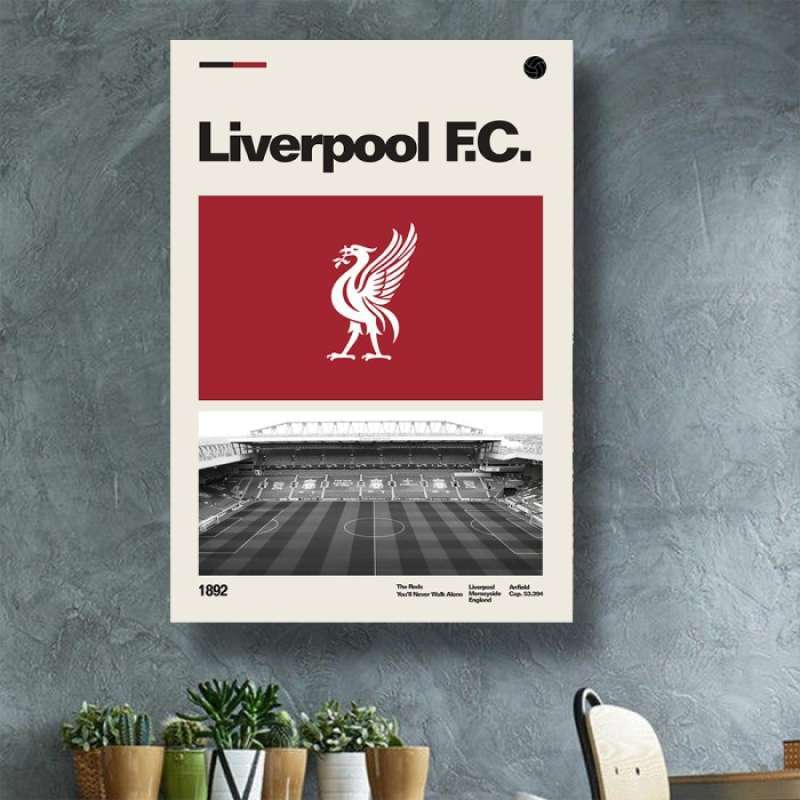 Promo Poster Liverpool Frame Kayu A3+ Poster Liverpool Fc Hiasan ...