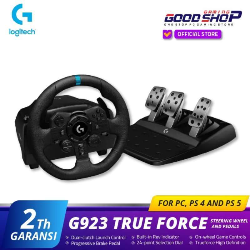 Promo Logitech G923 True Force Steering Wheel and Pedals for PC, PS4 ...