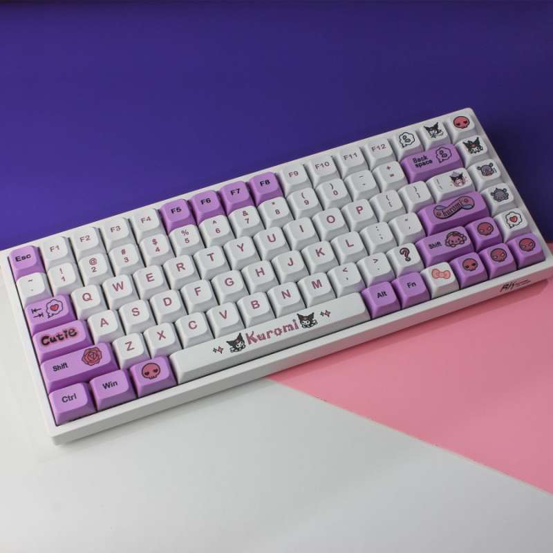 Promo KEYCAPS PBT KUROMI PURPLE XDA PROFILE SUBLIM MECHANICAL KEYBOARD ...