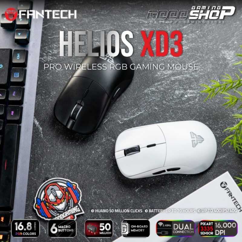 Promo HELIOS XD3 Wireless Mouse Gaming RGB Dual Mode Diskon 23% di ...