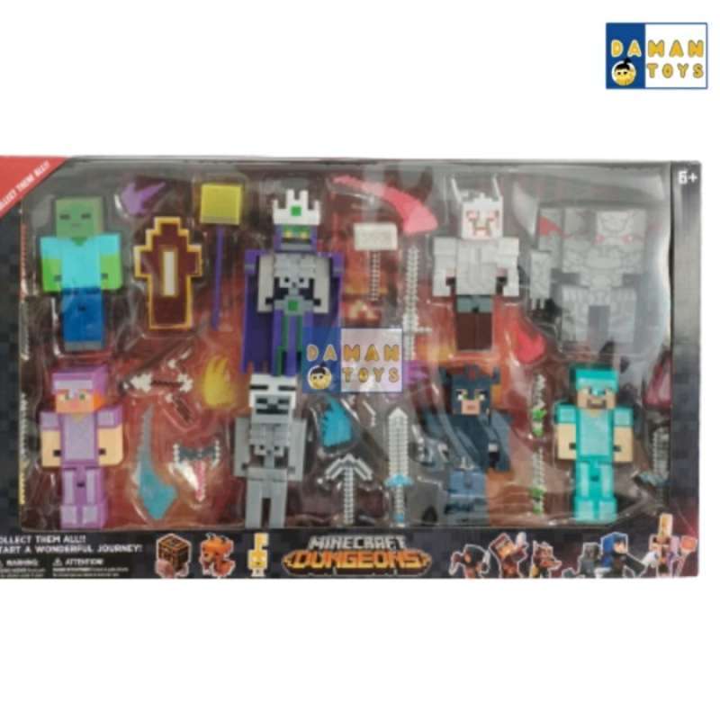 Promo Mainan Figure Minecraft Dungeons Toys illager Golem Figures/Mine ...