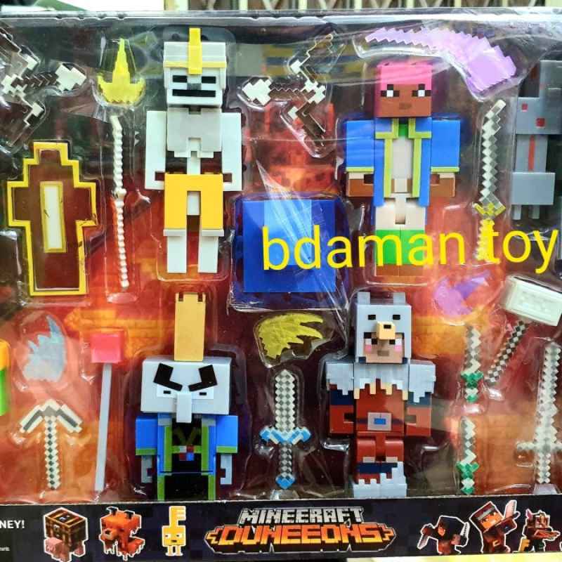 Promo Mainan Figure Minecraft Dungeons Toys illager Golem Figures/Mine ...