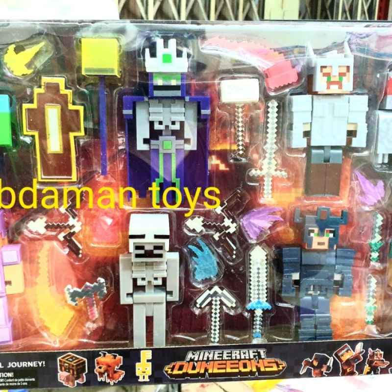 Promo Mainan Figure Minecraft Dungeons Toys illager Golem Figures/Mine ...