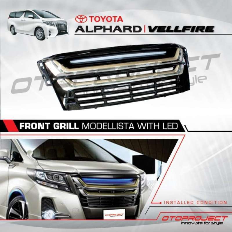 Jual Grill depan Front Grill New Alphard Vellfire Modelista LED ...