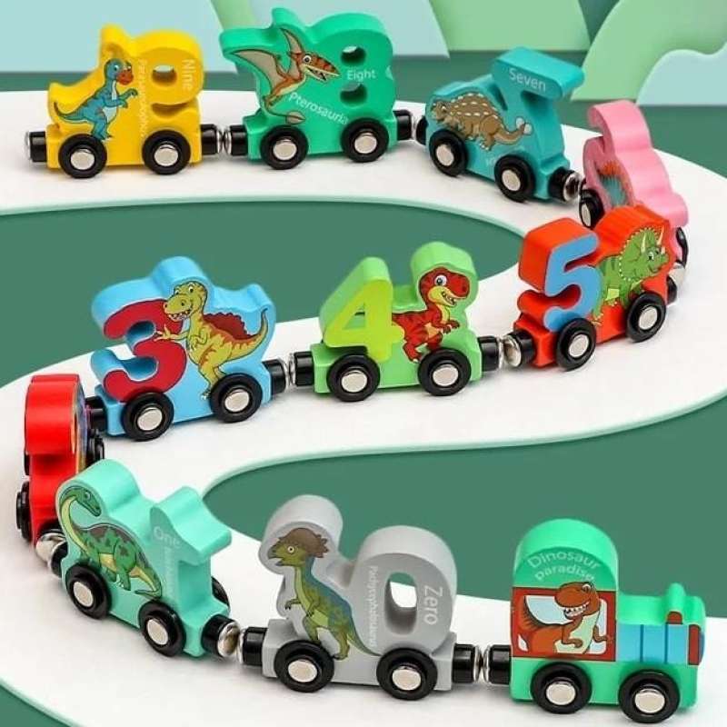 Promo Mainan Edukasi Anak Balok Kayu Kereta Angka Number Wooden Train ...