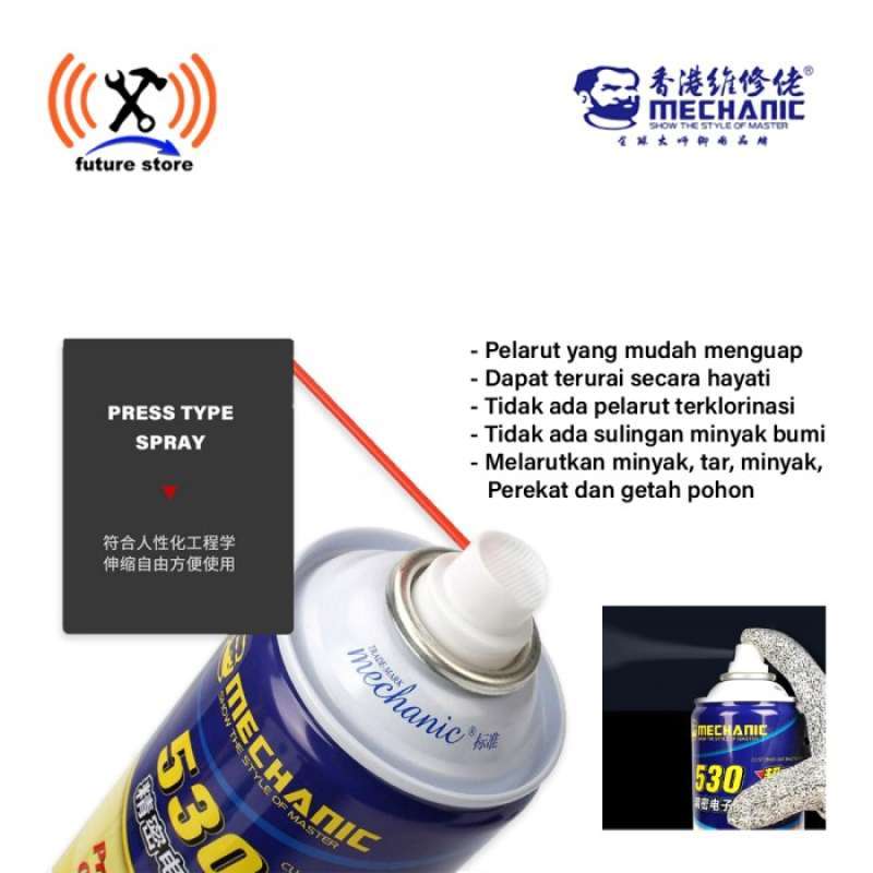 Jual Mechanic 530 550ml Cairan contact cleaner pembersih kaca lcd dan ...