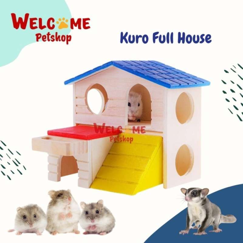Promo Kuro Full House / Rumah Kayu Hamster / Rumah Hamster / Kandang Hamster Diskon 23% di ...