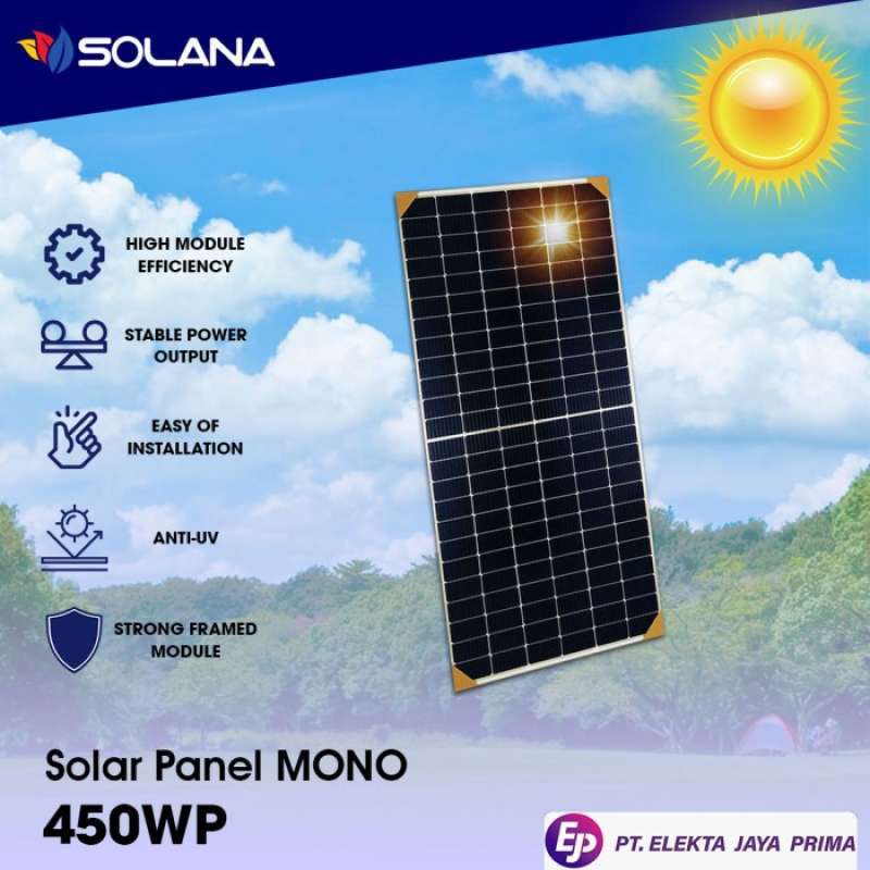 Promo EJP SOLANA SOLAR PANEL MONO 450WP PV MODUL SOLAR CELL 450 WP MONO ...