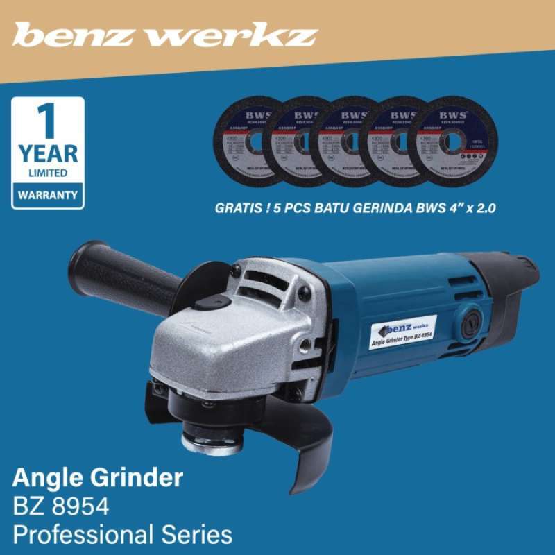 Promo Mesin Gerinda Tangan 4 inch BZ 8954 / Angle Grinder 4 Benz Werkz ...