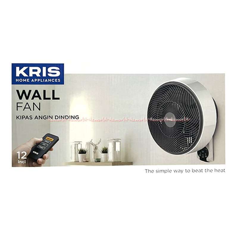 Jual Kris Wall Fan White Remote 12inch Kipas Angin Dinding Putih Dengan ...
