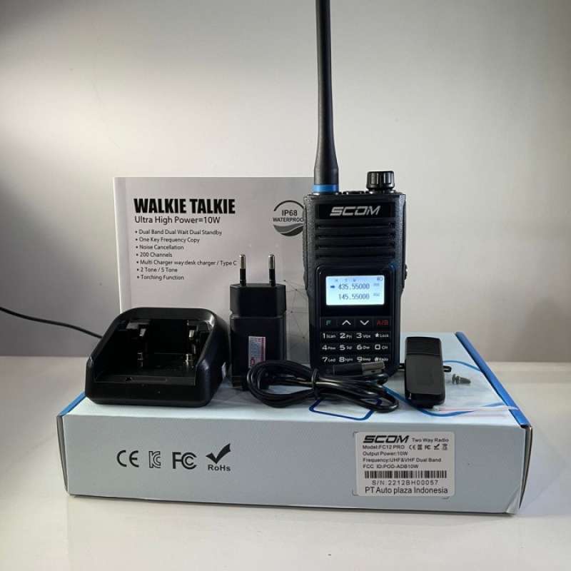 Jual Ht Scom FC12 Pro 10 watt IP68 USB C charging handy talky handy talkie A9 TERBAIK di Seller ...
