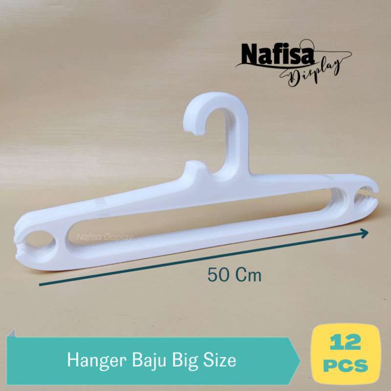 Promo Nafisa Display Hanger Jumbo 50 Cm 1 Lusin Gantungan Baju Besar ...