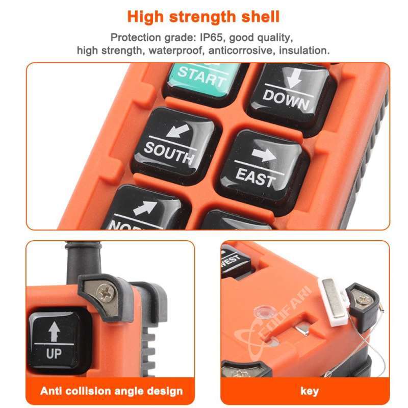 Promo Remote Nirkabel F21-E1B untuk Hoist Crane Industri Push Button 8 ...