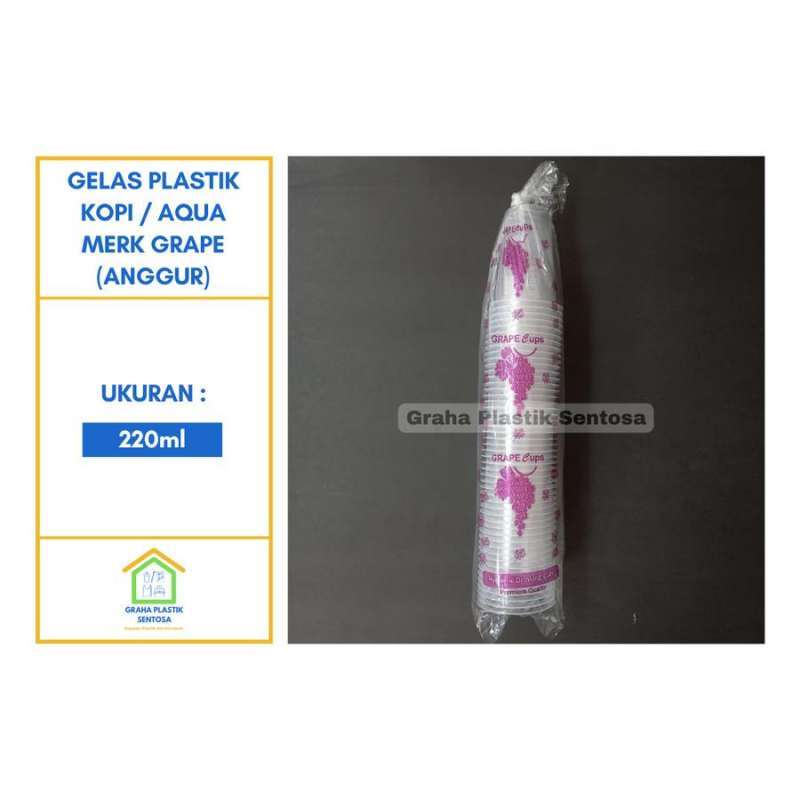 Jual Gelas Plastik Kopi / Aqua Merk Grape Ukuran 220ml di Seller Graha ...