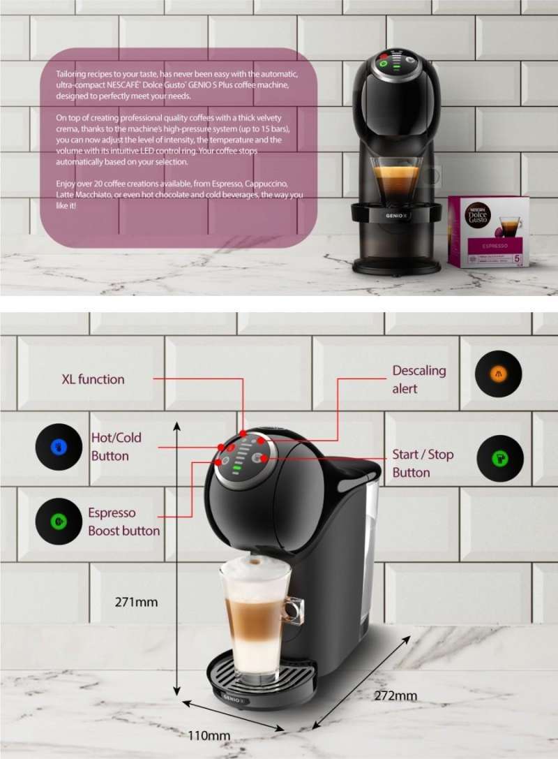 Jual Nescafe Dolce Gusto - Coffee Machine Genio S Plus - Black Di ...