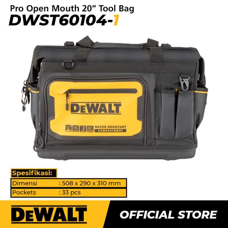 Promo Dewalt Pro Open Mouth Tool Bag / Tas alat 20 DWST60104-1 Diskon ...
