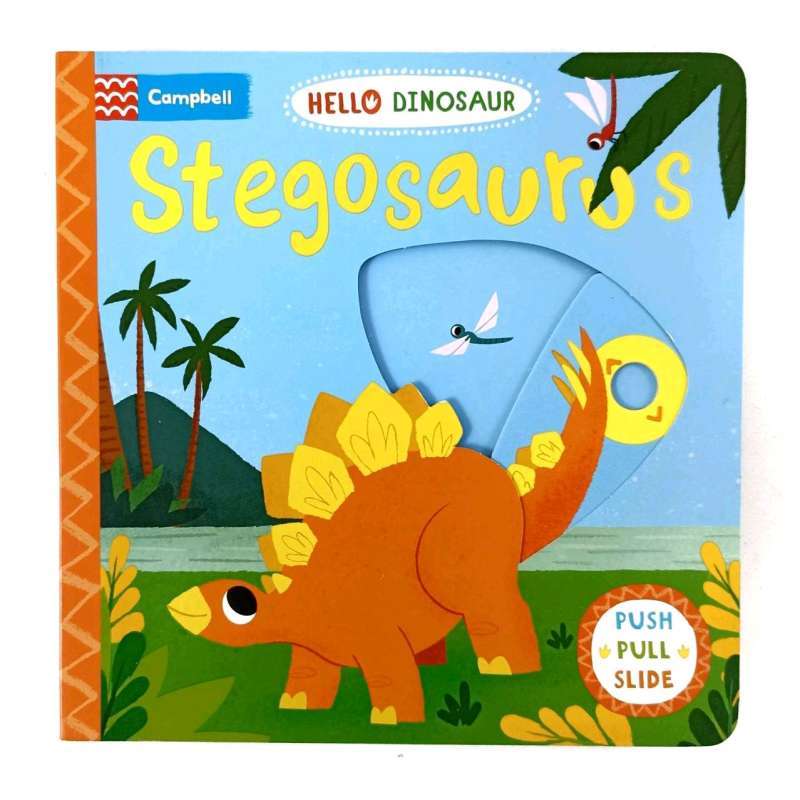 Promo Campbell Hello Dinosaur Stegosaurus Push Pull Slide Board Book ...