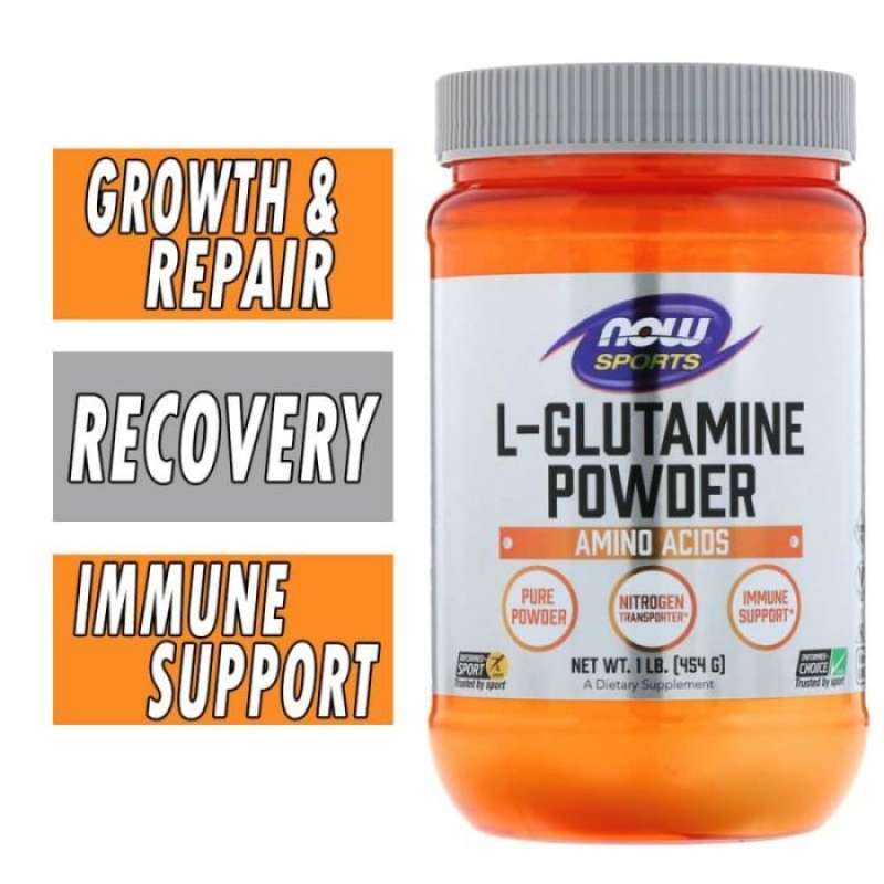 Jual NOW L-Glutamine Pure Powder Nitrogen Transporter Amino Acid 1 lb ...