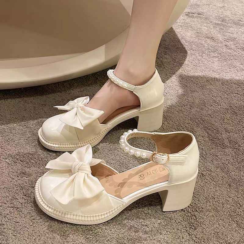 Promo Marry Jane Shoes Sepatu Pita Korean Style Flat Pearl Hak Tinggi ...