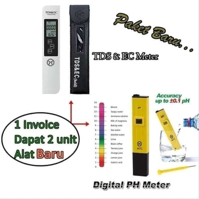 Promo Paket Hemat Ph Meter / Tds & Ec Meter Alat Ukur Air Hidroponik ...