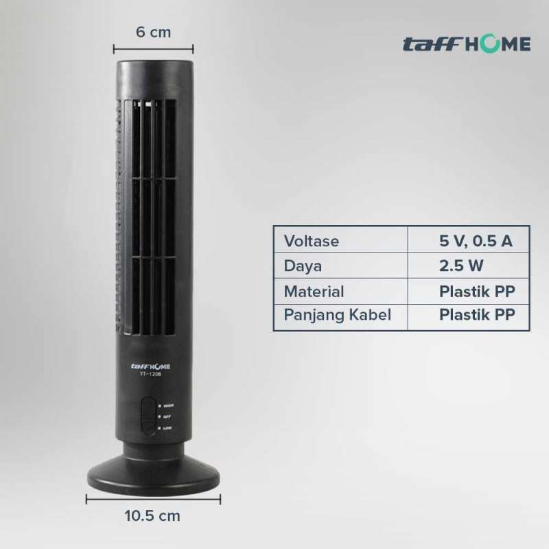 Promo Kipas Angin USB Tower Leafless Ultra Quite YK-1208 Kipas Angin Ac ...