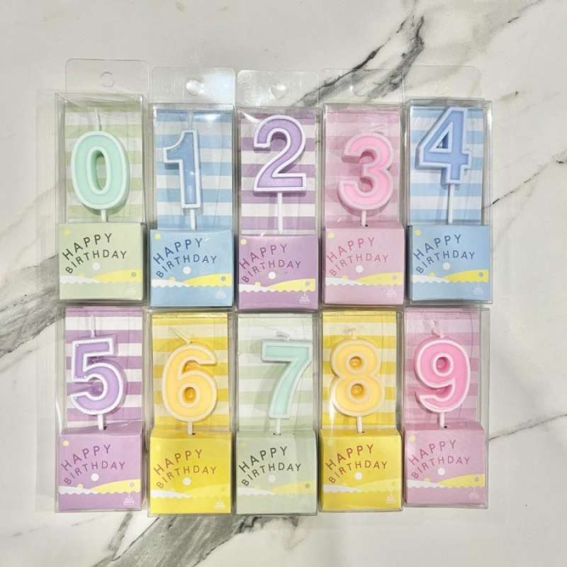 Jual Lilin Angka Pastel 0-9 4cm Colourful Number Aesthetic Candle ...