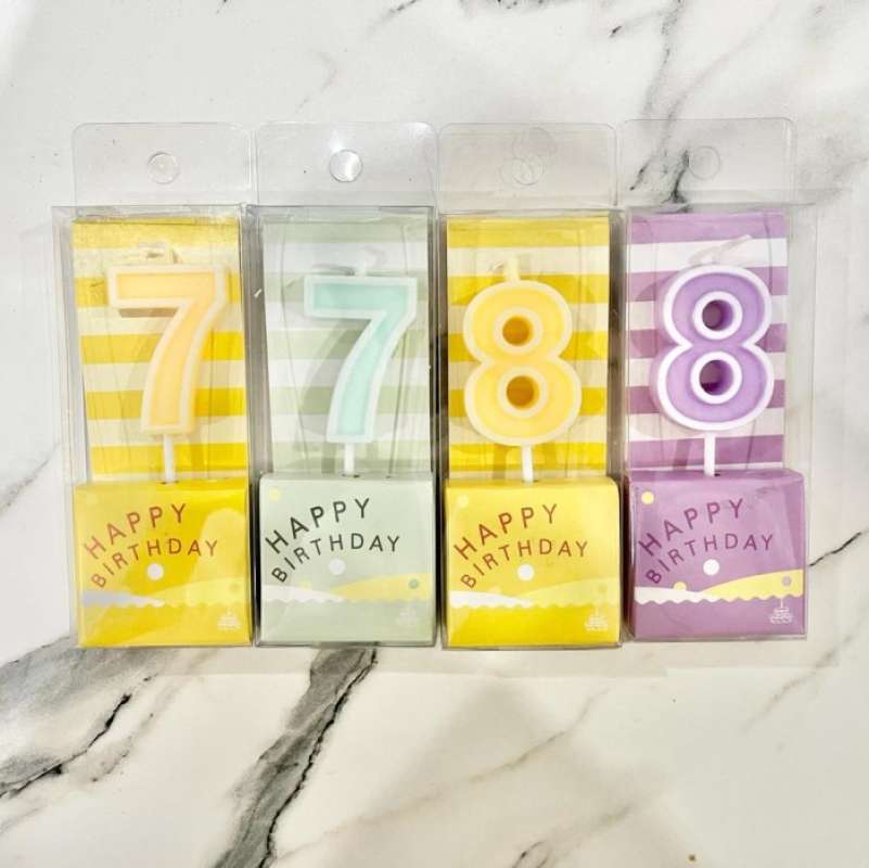 Jual Lilin Angka Pastel 0-9 4cm Colourful Number Aesthetic Candle ...