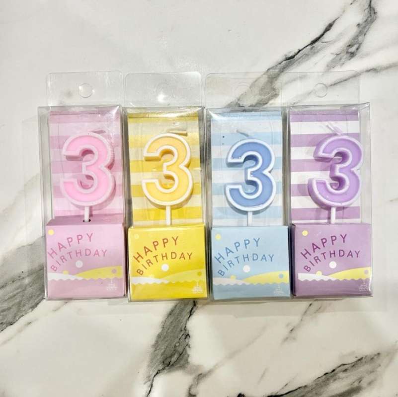Jual Lilin Angka Pastel 0-9 4cm Colourful Number Aesthetic Candle ...