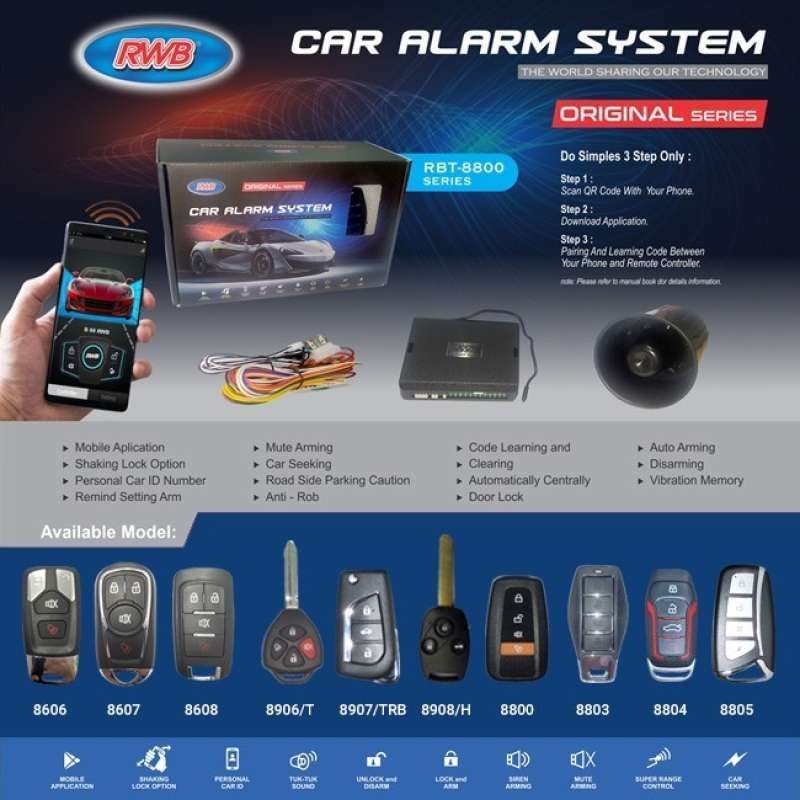 Promo ALARM MOBIL RWB KONTROL LEWAT APLIKASI HP ANDROID RBT SERIES ...