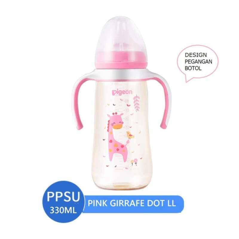 Promo Botol Pigeon Wide Neck Ppsu With Handle 330 Ml - Pink Giraffe Multicolor Diskon 28% Di ...