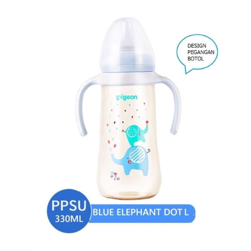 Promo Botol Pigeon Wide Neck Ppsu With Handle 330 Ml - Blue Elephant Multicolor Diskon 28% Di ...