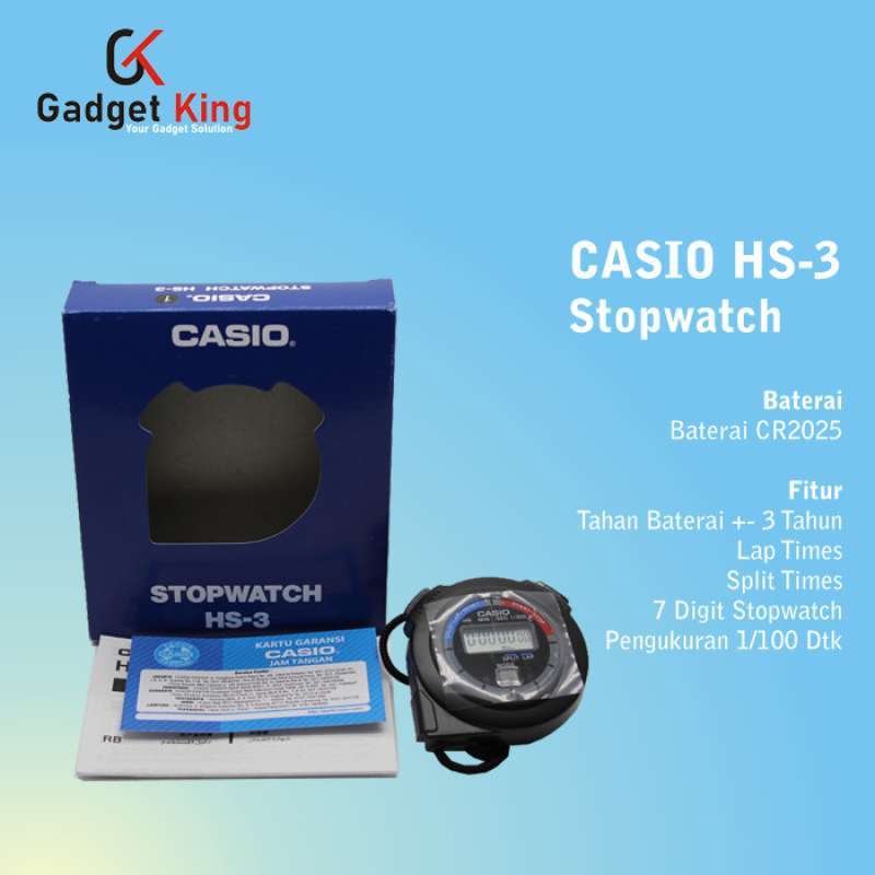 Promo Casio Hs-3 Stopwatch Alat Pengukur Waktu Stop Watch Casio Hs3 Diskon 23% di Seller ...