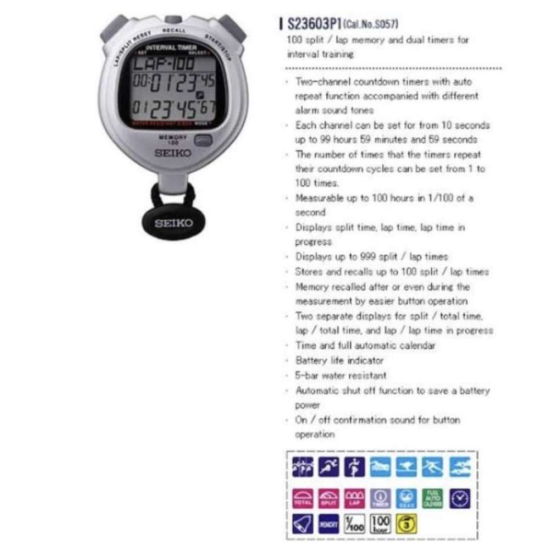 Promo Seiko S23603P Stopwatch Alat Pengukur Waktu Digital Stop Watch ...