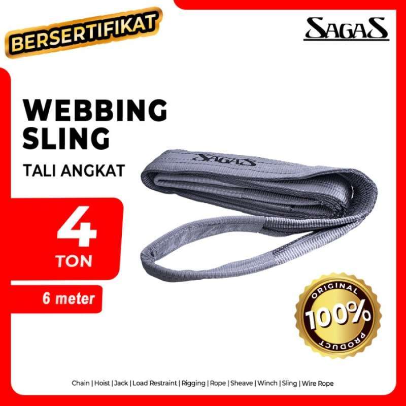 Promo Webbing Sling / Tali Polyester 4 Ton X 6 Mtr 2 Ply 2 Eye Sagas ...